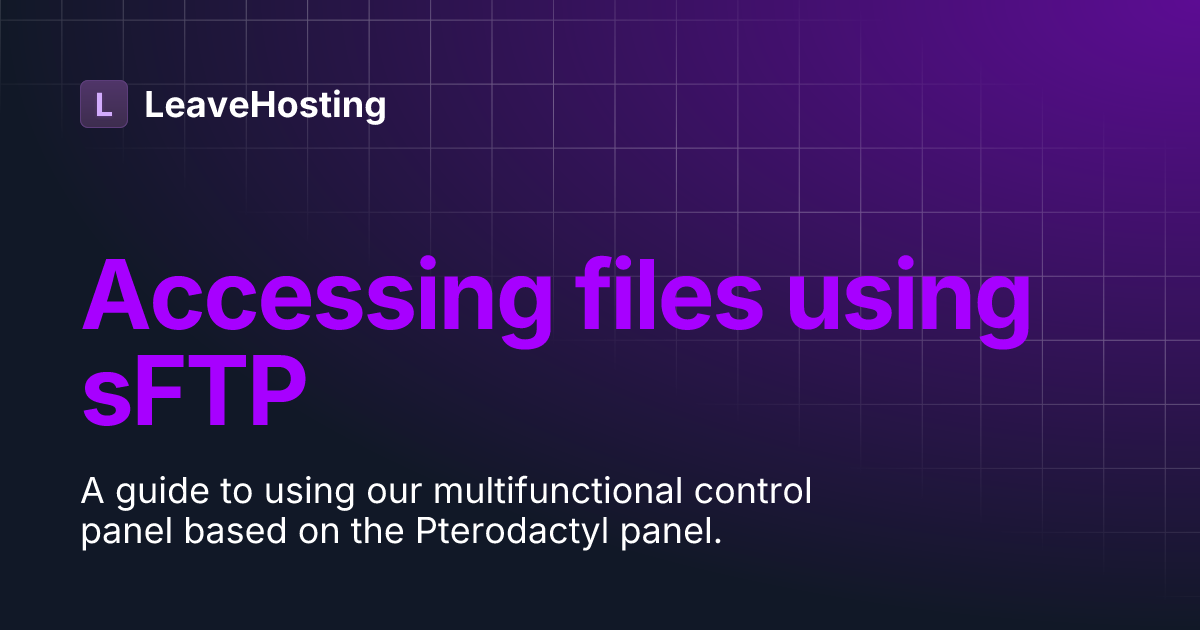 Accessing files using sFTP | LeaveHosting